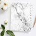 Custom Name Notebook Cover, Grey Marble Notebook, Marble Monogram ...