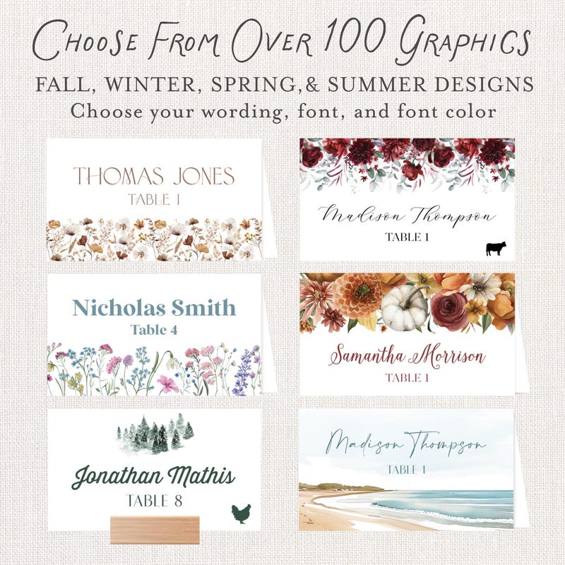 Wedding Placecards Autumn - Etsy