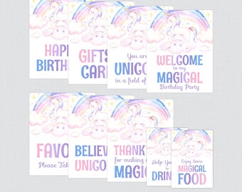 INSTANT DOWNLOAD Unicorn Printable Birthday Party Sign Package - Etsy