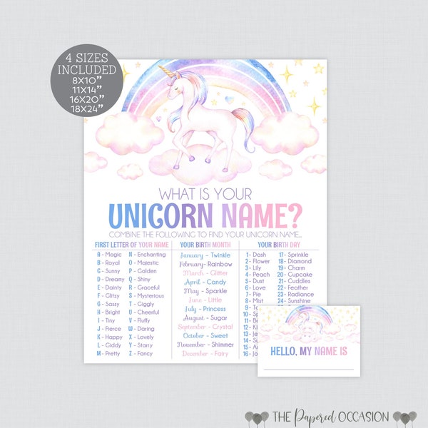 Unicorn Name Sign - Etsy