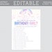 Editable Unicorn Birthday Party Game - Printable Rainbow Unicorn Themed ...