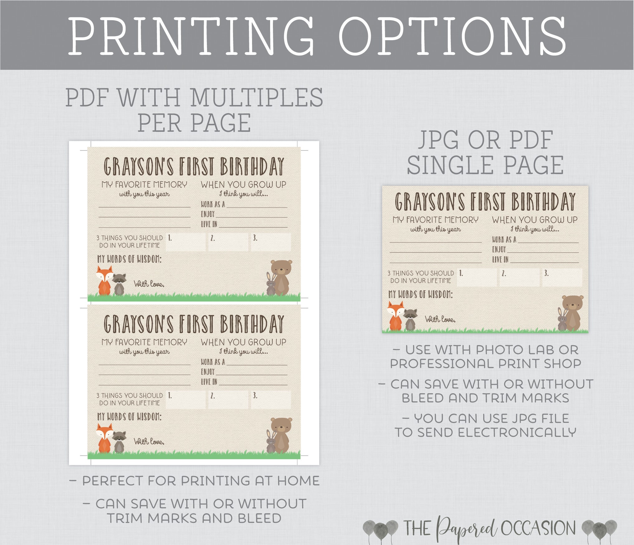 Editable Woodland Birthday Party Activity Printable Woodland Animal ...