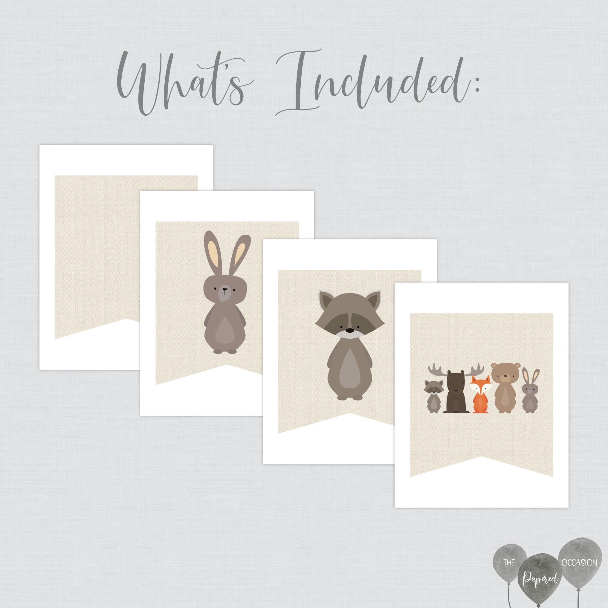 Instant Download Woodland Birthday Party Banner Printable Woodland ...