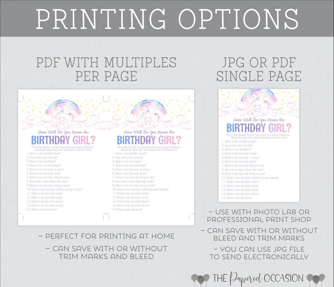 Editable Unicorn Birthday Party Game Printable Rainbow Unicorn Themed ...