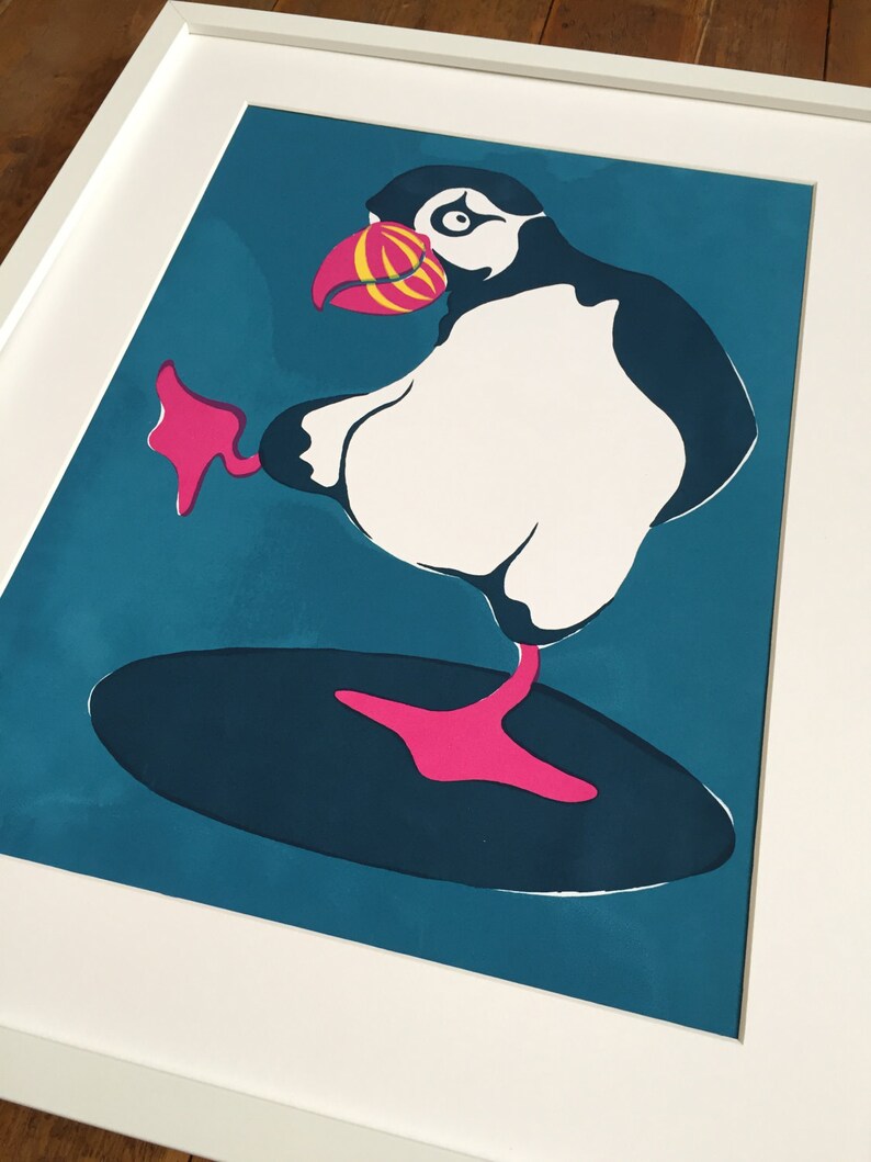 Mr Puffin Limited Edition Screenprint - Etsy UK