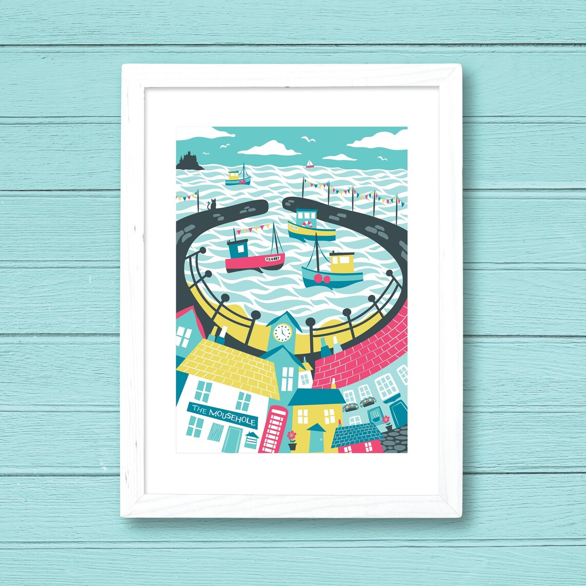 The Harbour Mousehole Cornwall Original Digital Art Print - Etsy