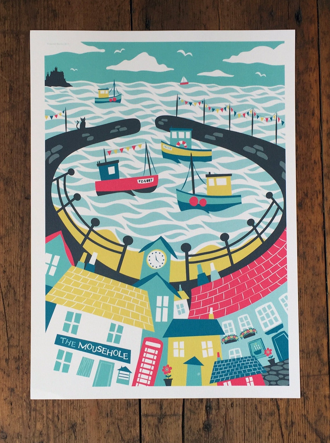 The Harbour Mousehole Cornwall Original Digital Art Print - Etsy