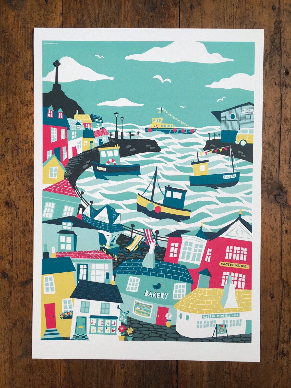 Padstow Cornwall Original digital art print | Etsy