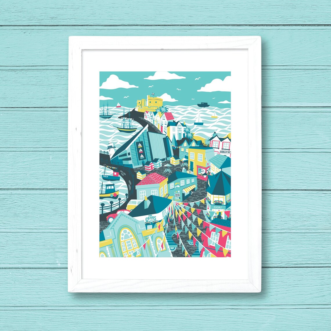 Falmouth, Cornwall - Original, Digital Art Print - Etsy
