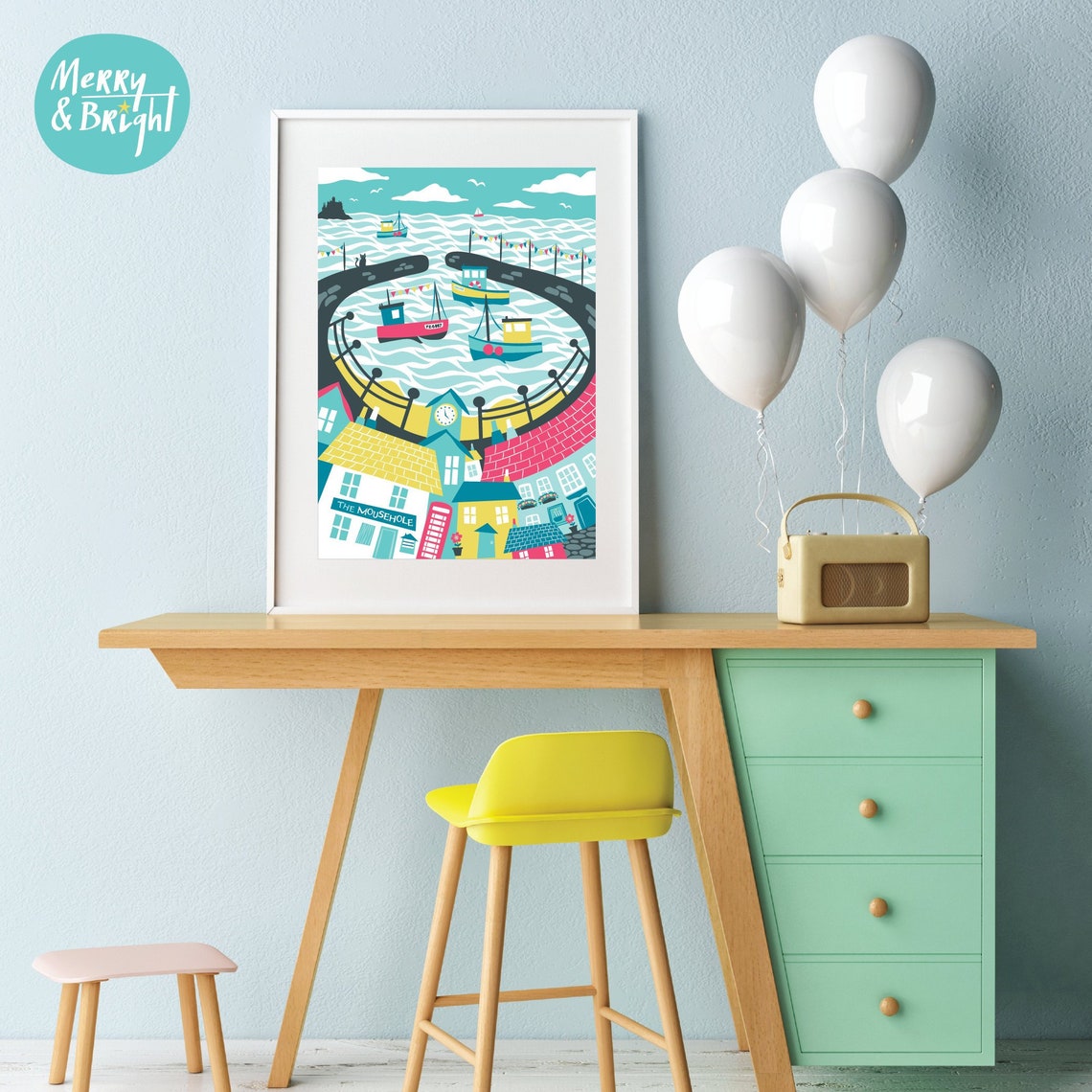 The Harbour Mousehole Cornwall Original Digital Art Print - Etsy