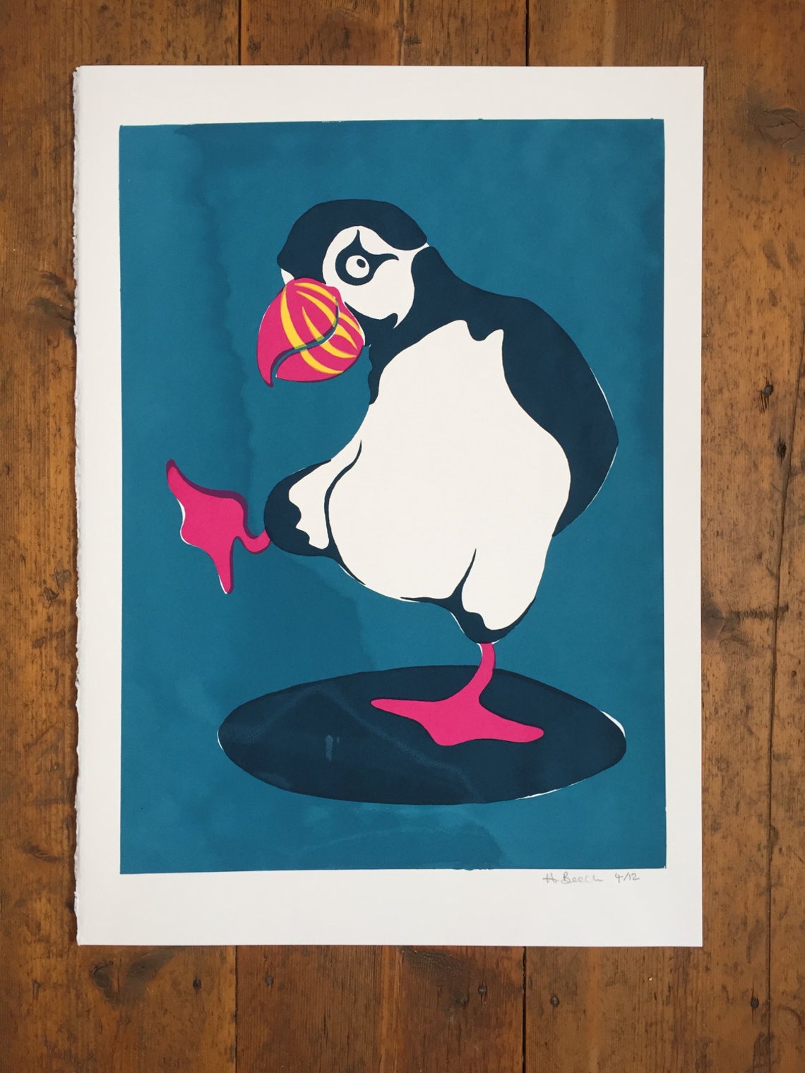 Mr Puffin Limited Edition Screenprint - Etsy UK