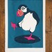 Mr Puffin Limited Edition Screenprint - Etsy UK