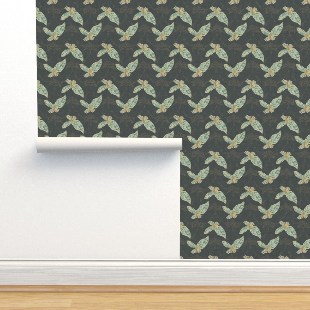Toadshade Floral Wallpaper, Wildflower Wallpaper, Dark Floral Wallpaper ...