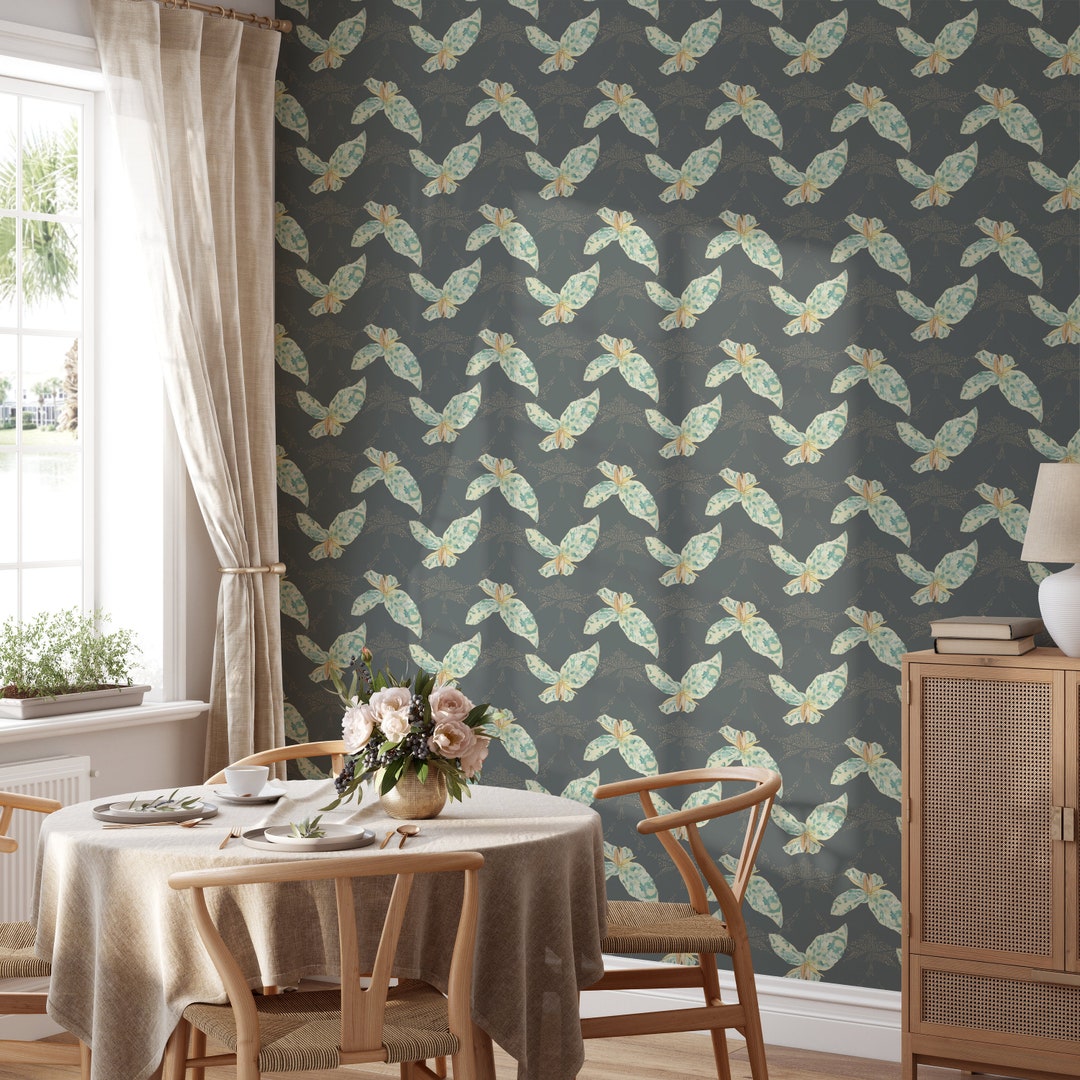Toadshade Floral Wallpaper, Wildflower Wallpaper, Dark Floral Wallpaper ...
