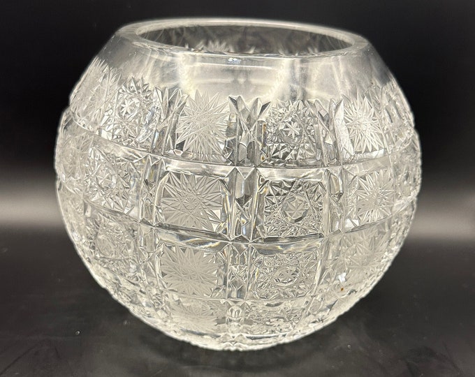 Large Crystal Rose Bowl Vase - Etsy