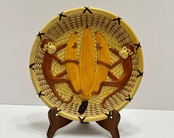 3D Plate With Monkey Chinoiserie Decor Decorative Plate With Monkey - Etsy