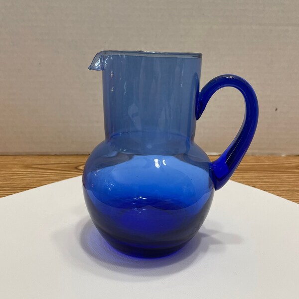 Blue Glass Pitcher - Etsy