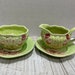 Melba Ware Sugar and Creamer With Under Plater Mint Green M Wain and ...