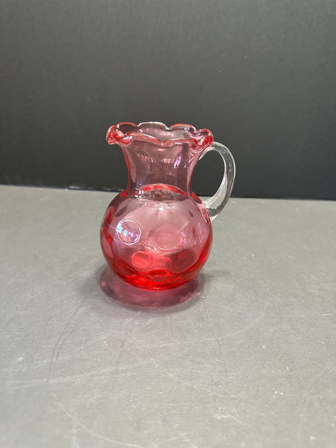 AA Importing Cranberry Thumbprint Pitcher - Etsy