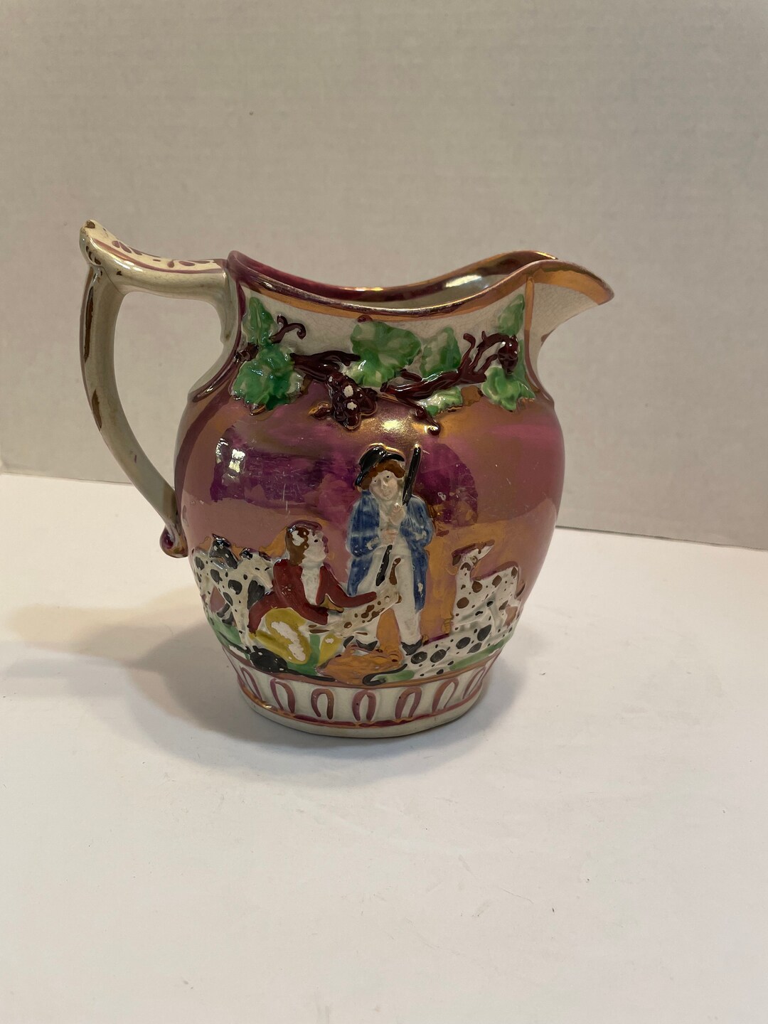Antique Staffordshire Lusterware Pitcher Hunting Scene With Dogs - Etsy