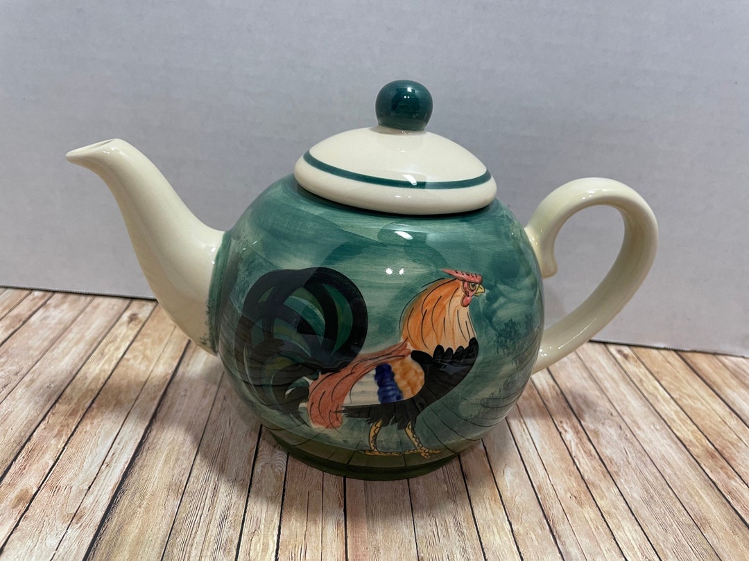 Teapot Oxney Green Designed by Steve Duffy Tea Pot Rooster Made in ...