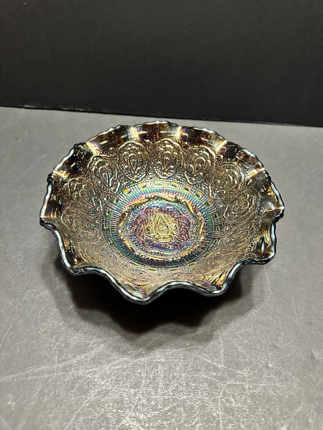 Fenton Red Carnival Glass Persian Medalion Reissue - Etsy