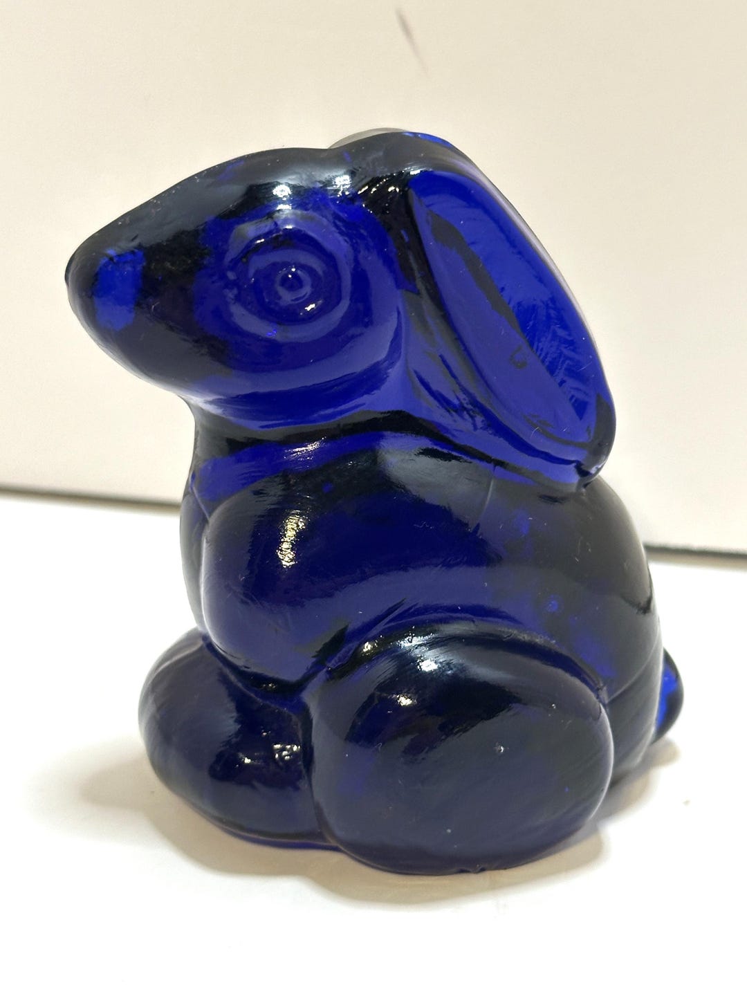 Colbalt Blue Glass Bunny Figurine Paperweight - Etsy