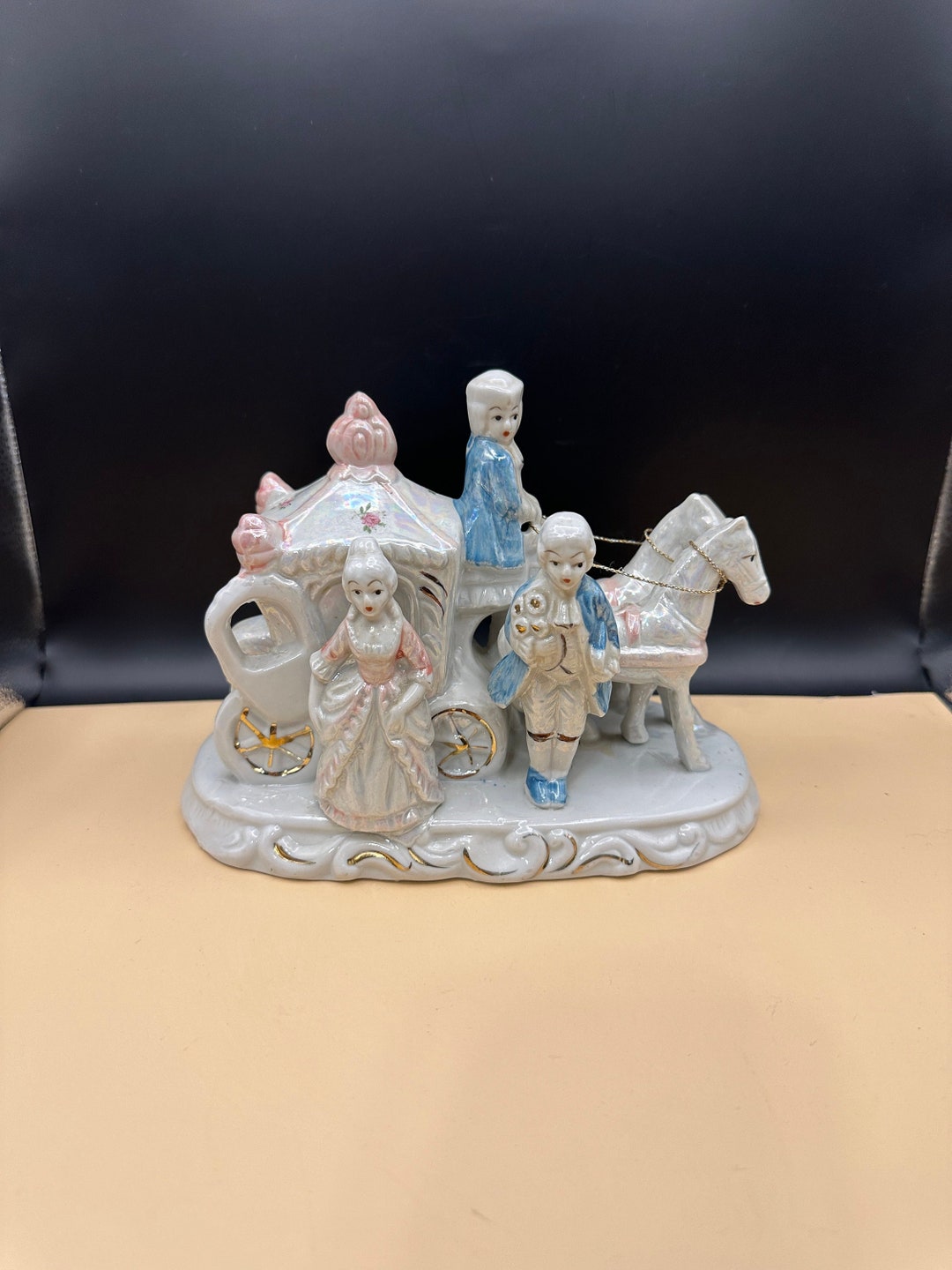 Porcelain Horses Carriage Cinderella Carriage Coachman Ball - Etsy