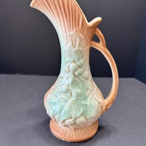 Mccoy Pitcher Ewer Wine Water Grape Pattern Green Brown - Etsy
