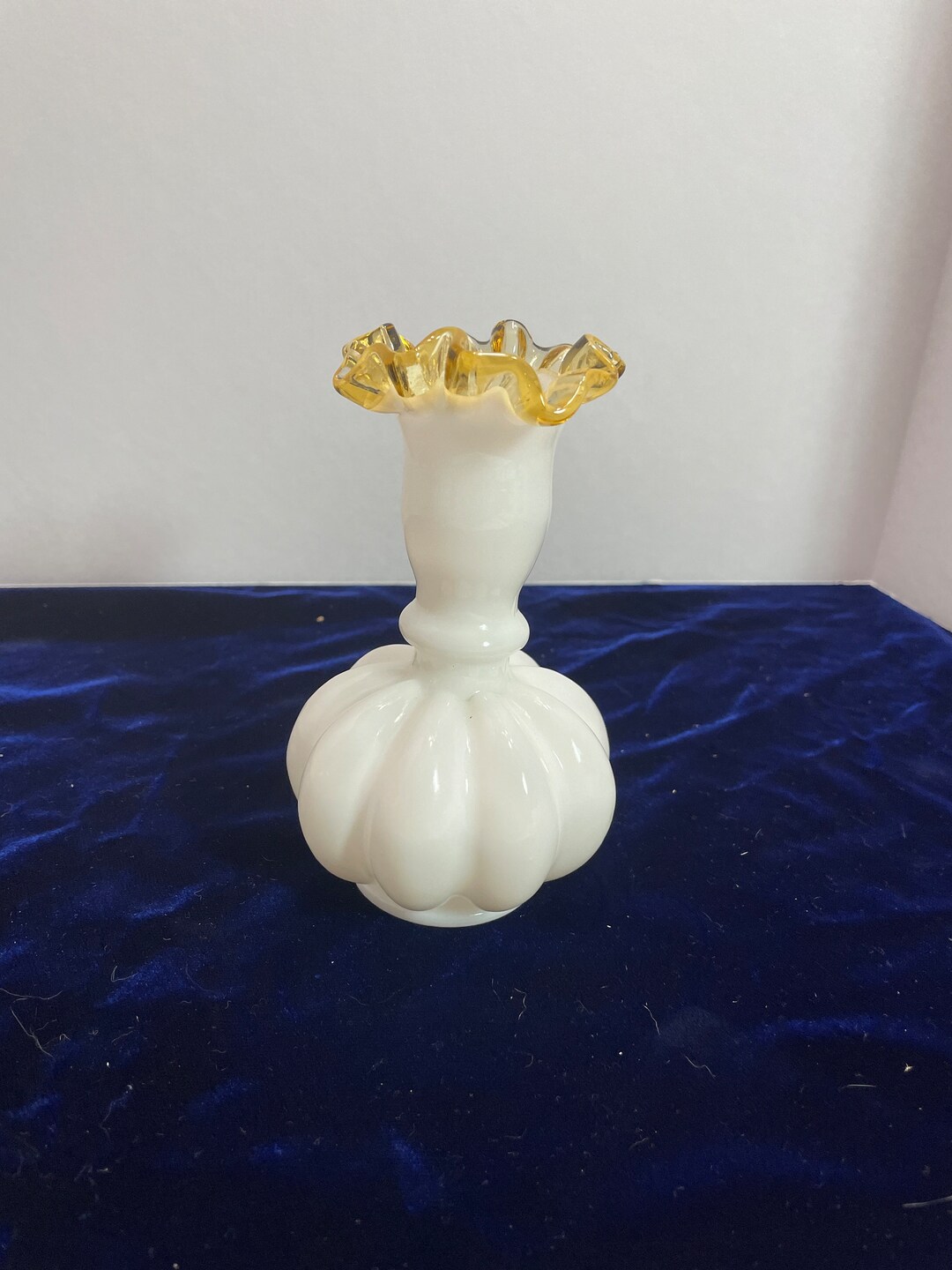 Fenton Vase Gold Crest Melon Shaped Vase - Etsy