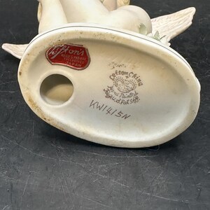 Lefton Cherub or Angel Figurine Holding a Flower Bouquet Bisque ...