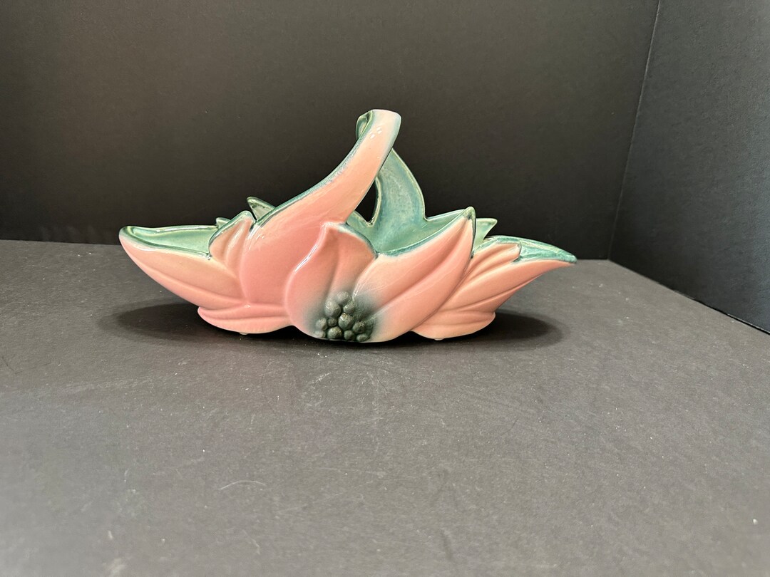 Hull Basket Planter Console Planter Vase Pink Light Teal Green ...