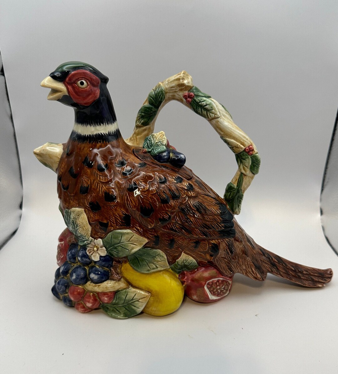 Fitz and Floyd Renaissance Pheasant Teapot Pitcher 1997 39 Ounce - Etsy