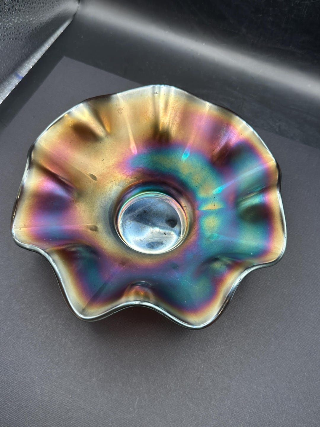 Dugan Glass Bowl Amethyst Carnival Glass Ruffled Daisy Dear Pattern - Etsy