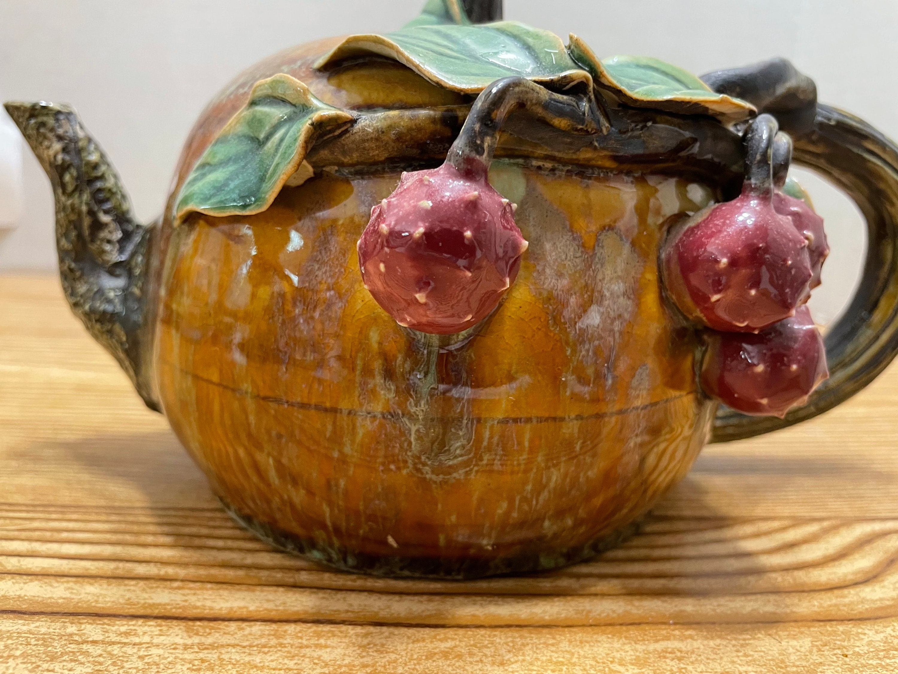 Stoneware Teapot Tree Branch Spout Branch Handle Berries - Etsy