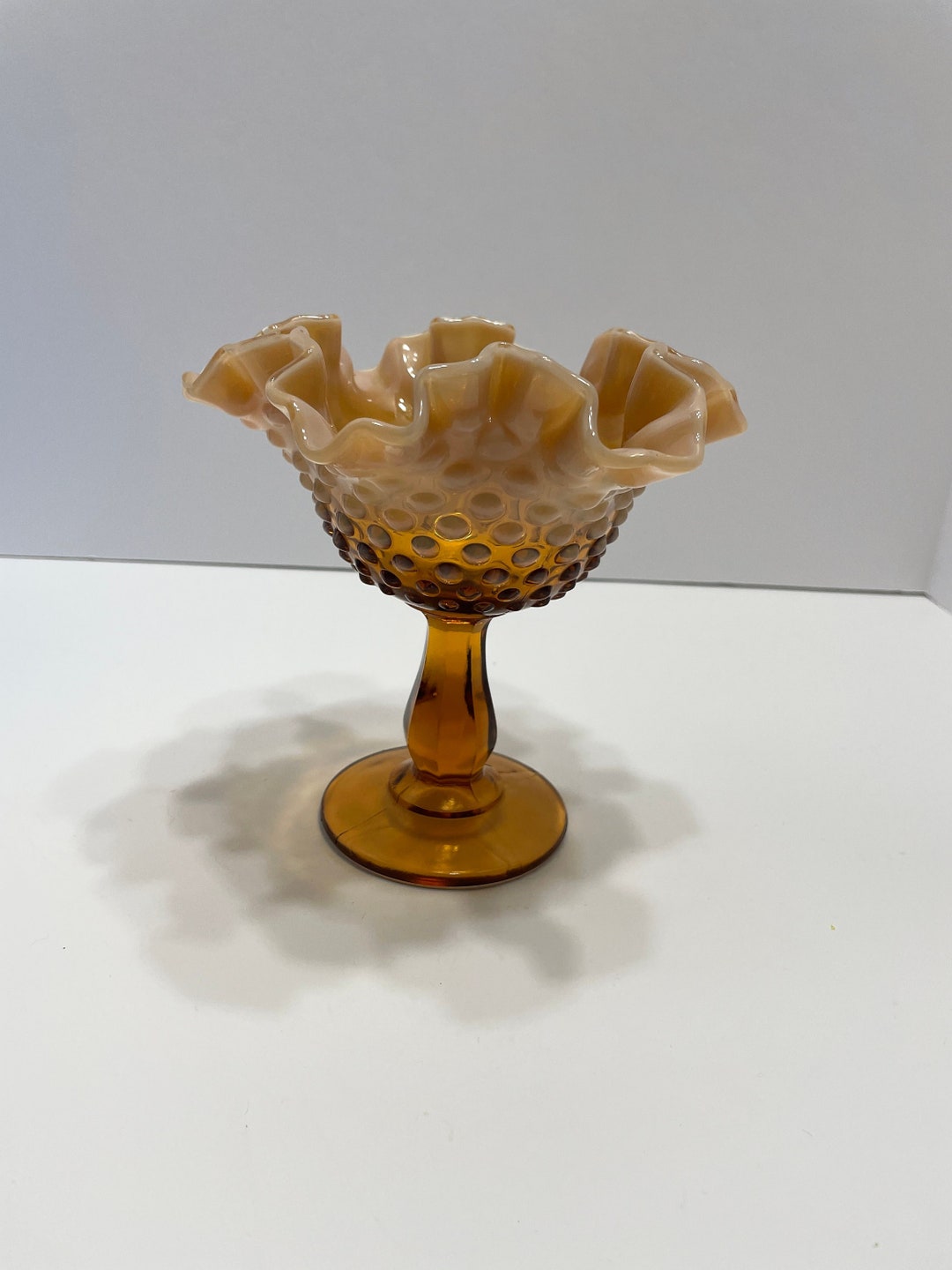 Fenton Art Glass Comport/compote Hobnail Cameo Opalescent - Etsy