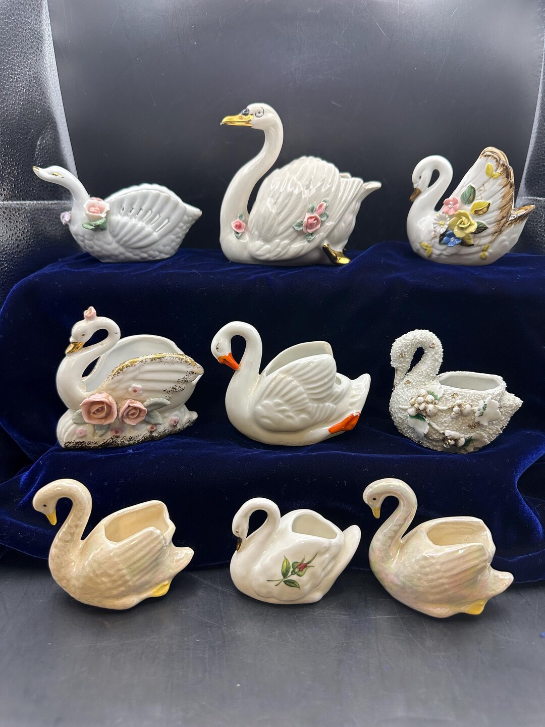 Swan Porcelain Bone China Choice Planters, Toothpick, Trinket Dishes ...