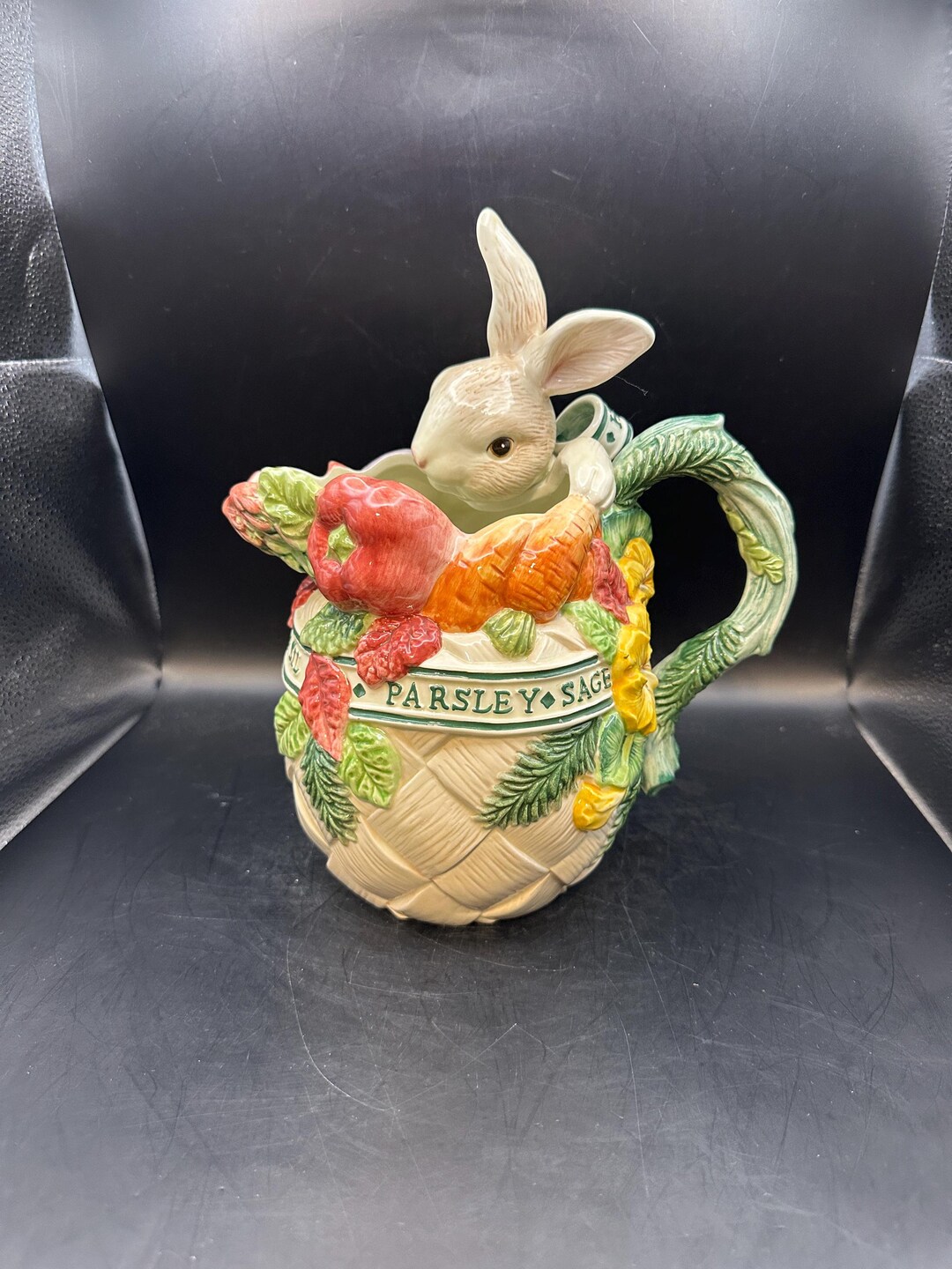 Fitz and Floyd Herb Garden Bunny Pitcher - Etsy