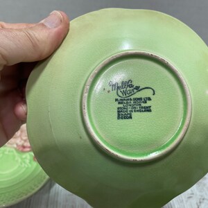 Melba Ware Sugar and Creamer With Under Plater Mint Green M Wain and ...