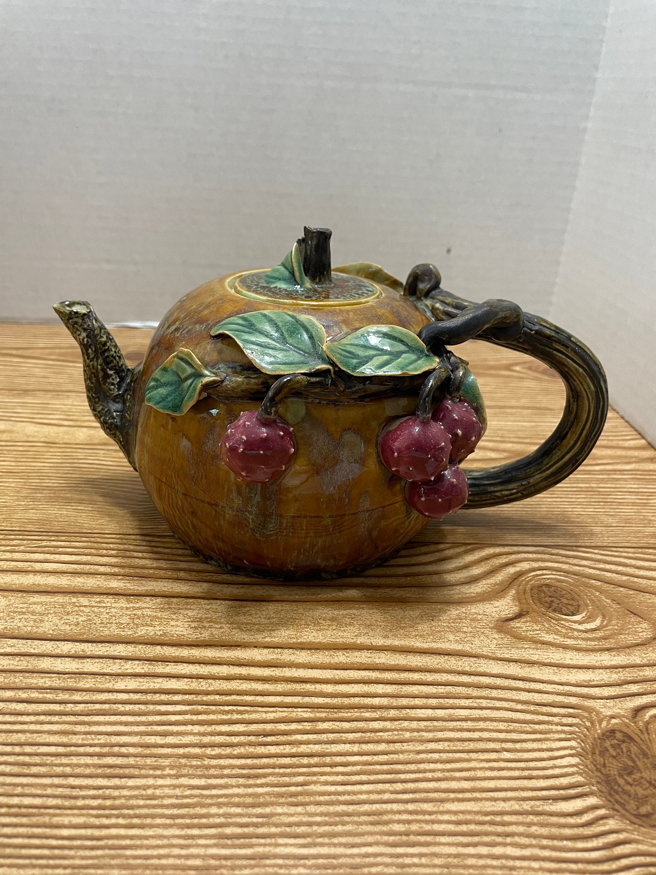 Stoneware Teapot Tree Branch Spout Branch Handle Berries | Etsy