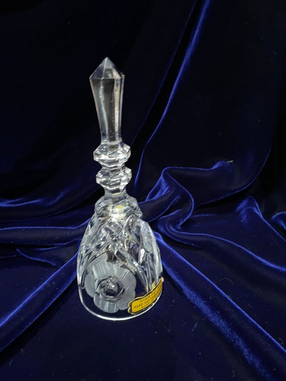 Hand Cut Lead Crystal Bell Made in Italy 3 Cut Flowers Similar - Etsy