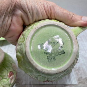 Melba Ware Sugar and Creamer With Under Plater Mint Green M Wain and ...