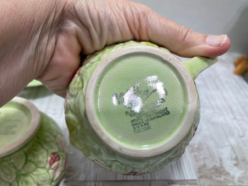 Melba Ware Sugar and Creamer With Under Plater Mint Green M | Etsy