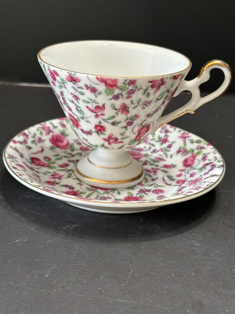 Chintz Teacup and Saucer Lefton MV2119 - Etsy