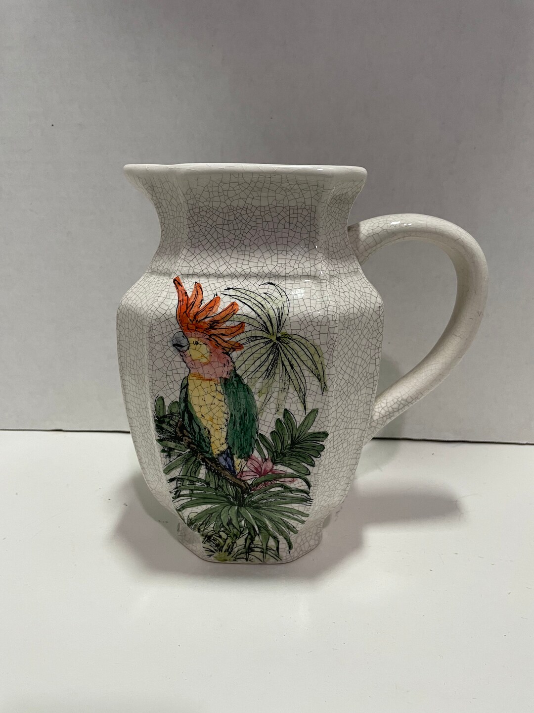 Parrot Pitcher Hand Painted Pacific Rim Not for Food Use - Etsy