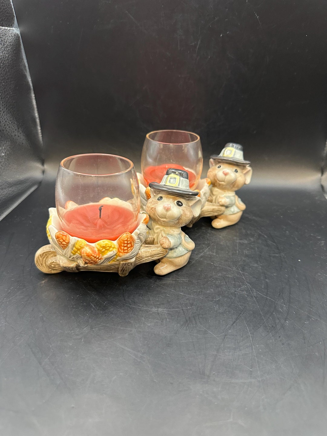 Fitz and Floyd 1993 Mayflower Mice Pilgrim Mice Votive Holders - Etsy