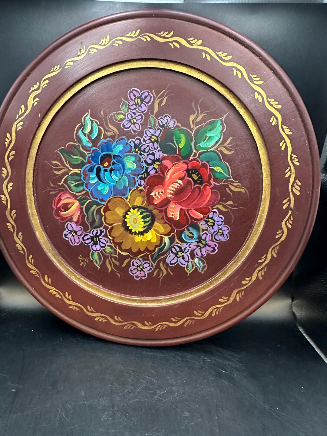 Hand Painted Wooden Platter - Etsy