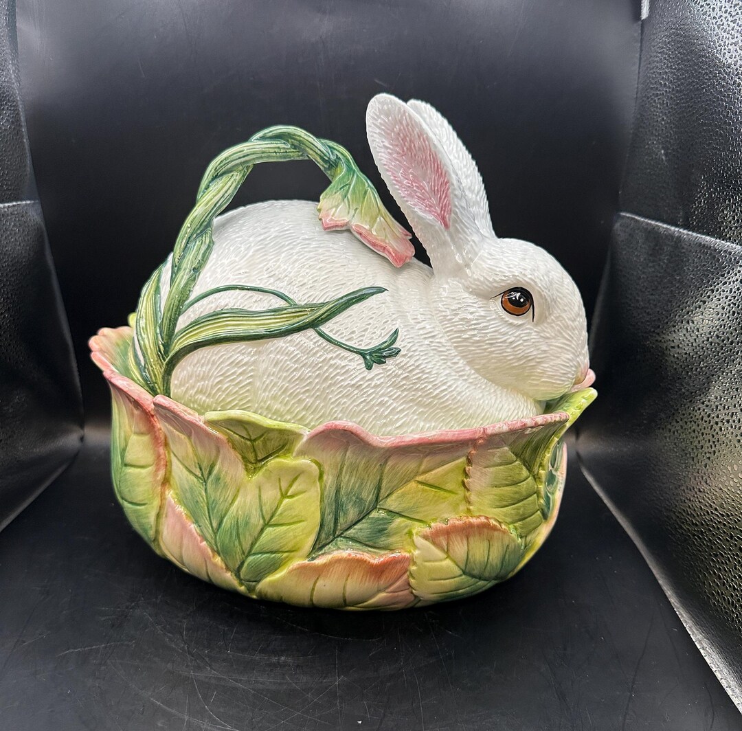 Fitz and Floyd Le Lapin Large Covered Oval Rabbit Dish - Etsy