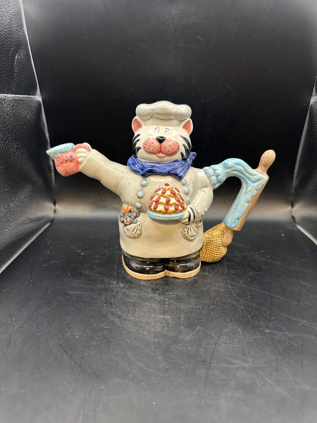 OCI Fitz and Floyd Chef Cat Tea Pot - Etsy