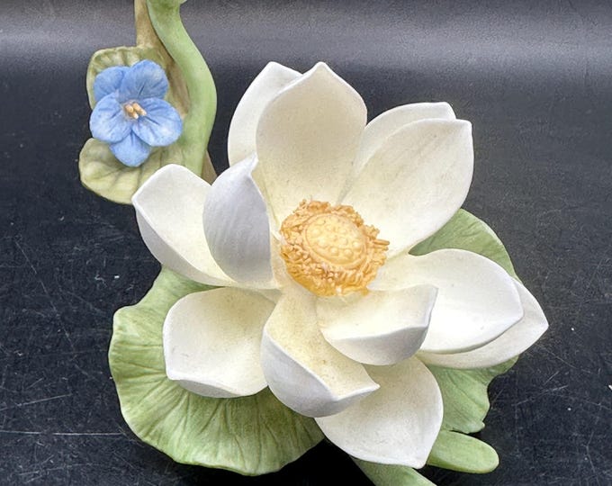 Porcelain White Lotus Flower Figurine Home Co. - Etsy